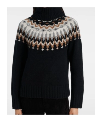 Bogner Ingrid Jacquard Cashmere Turtleneck Sweater