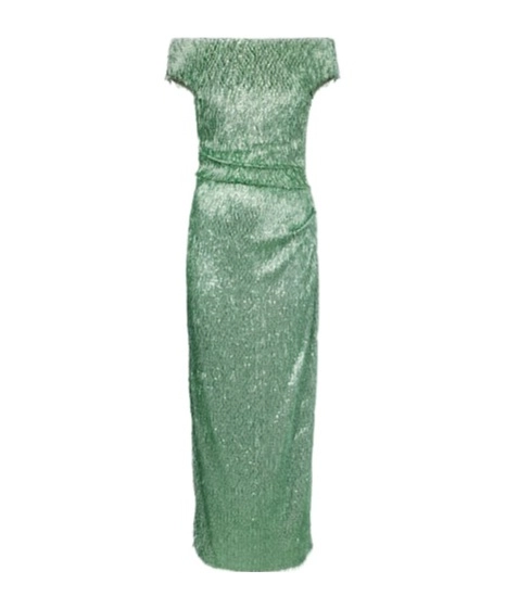 Erdem Beaded Off-shoulder Midi Dress - Green