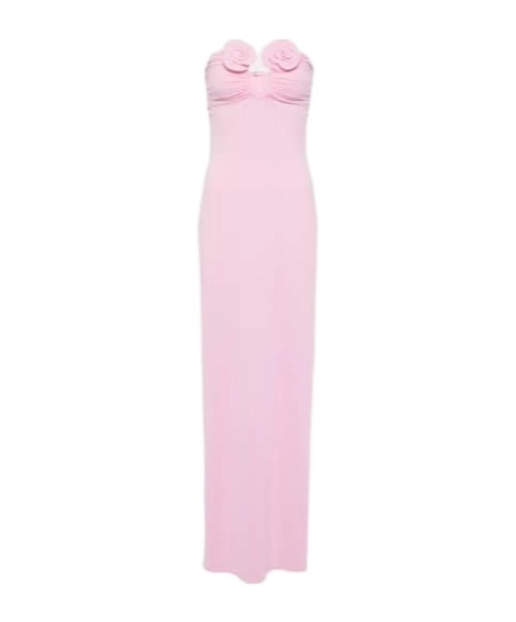 Magda Butrym Floral-appliqué Strapless Maxi Dress - Pink