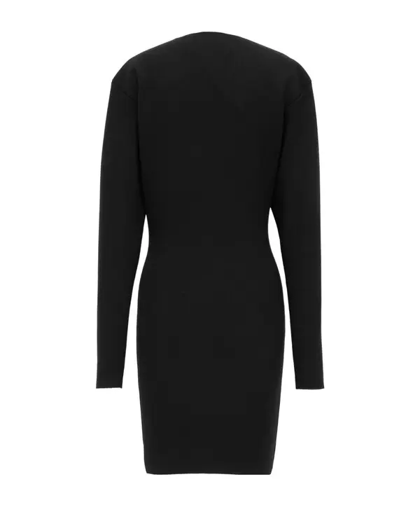 Saint Laurent Long-sleeved Crew Neck Dress