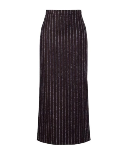 Erdem Pinstripe Wool And Mohair Pencil Skirt - Black