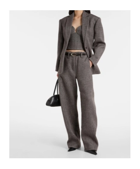 Magda Butrym Low-rise Herringbone Wool-blend Barrel-leg Pants