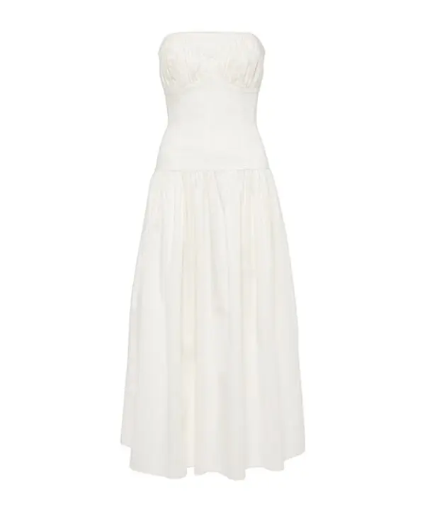 Tove Lauryn Strapless Cotton-blend Midi Dress - White