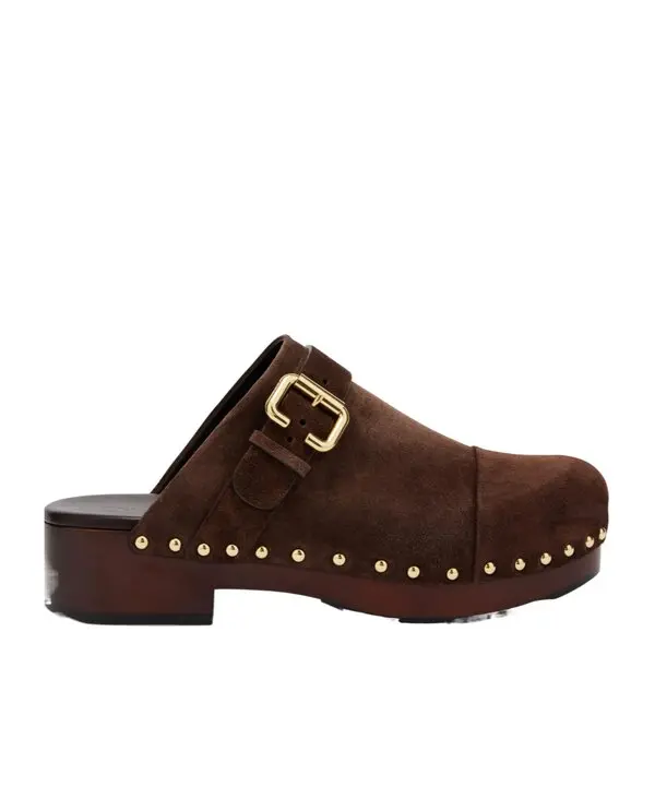 Chloé Rivet Decorated Mules - Brown