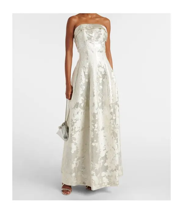Simkhai Strapless Floral Jacquard Gown