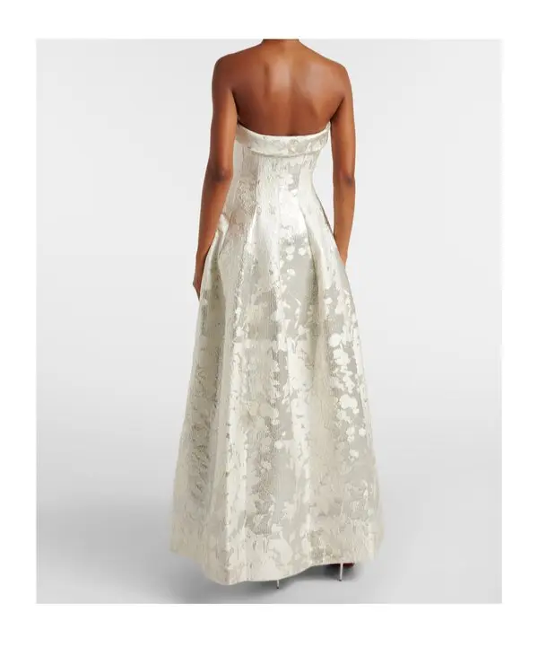 Simkhai Strapless Floral Jacquard Gown