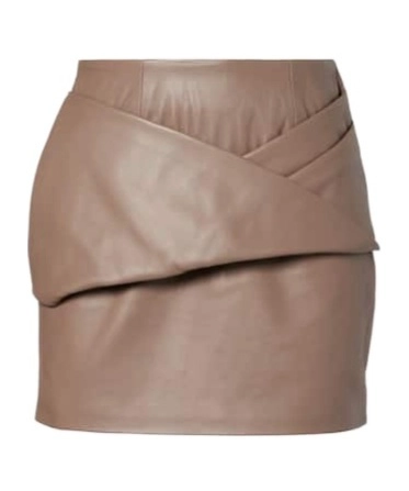 Tove Liss Pleated Leather Miniskirt - Nude