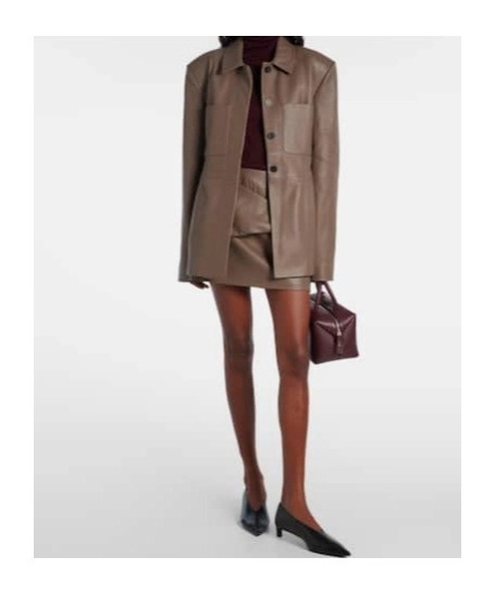 Tove Liss Pleated Leather Miniskirt