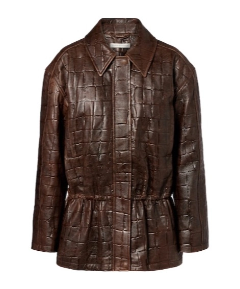 EMILIA WICKSTEAD Norcutt Croc-effect Leather Jacket - Black