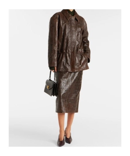 EMILIA WICKSTEAD Norcutt Croc-effect Leather Jacket