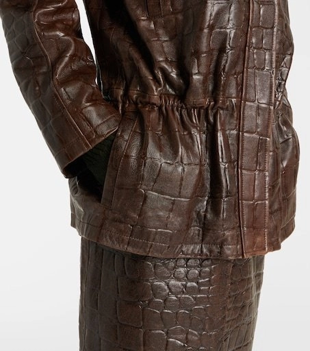 EMILIA WICKSTEAD Norcutt Croc-effect Leather Jacket