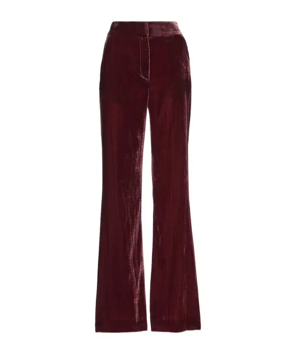 Veronica Beard Lebone High-rise Velvet Flared Pants - Brown