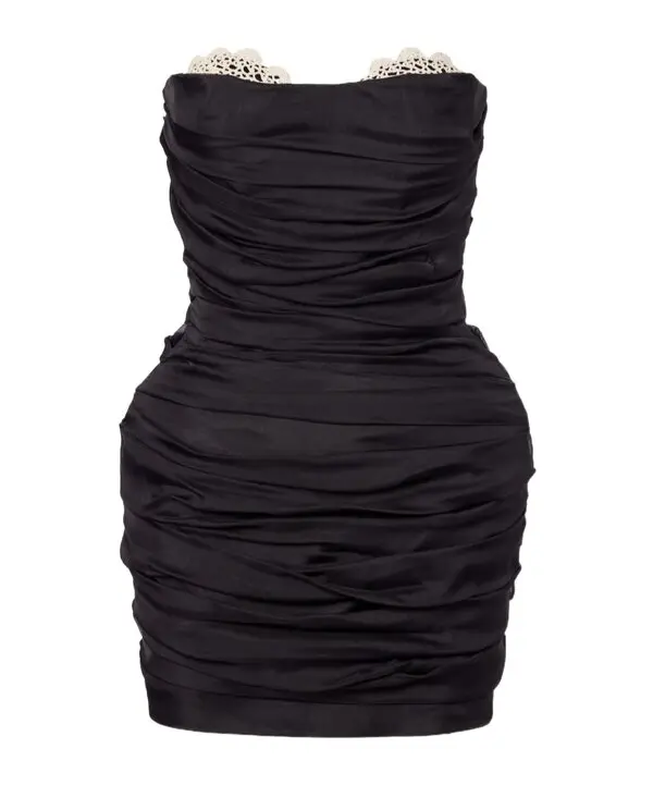 Magda Butrym Crochet-trimmed Silk Minidress