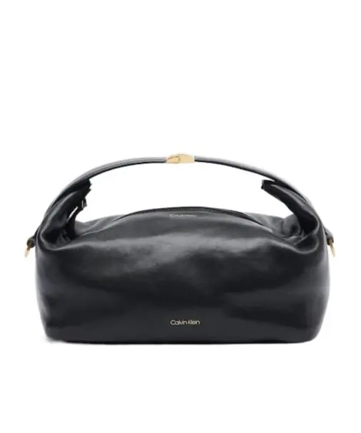 Calvin Klein Andy Small Leather Shoulder Bag - Black