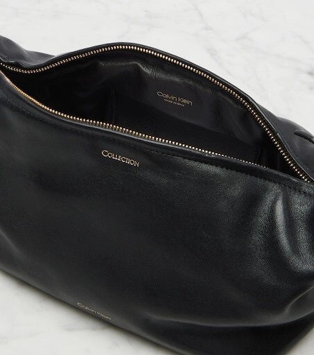 Calvin Klein Andy Small Leather Shoulder Bag - Black