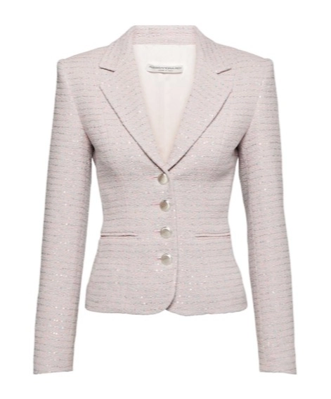 Alessandra Rich Sequined Single-breasted Tweed Blazer