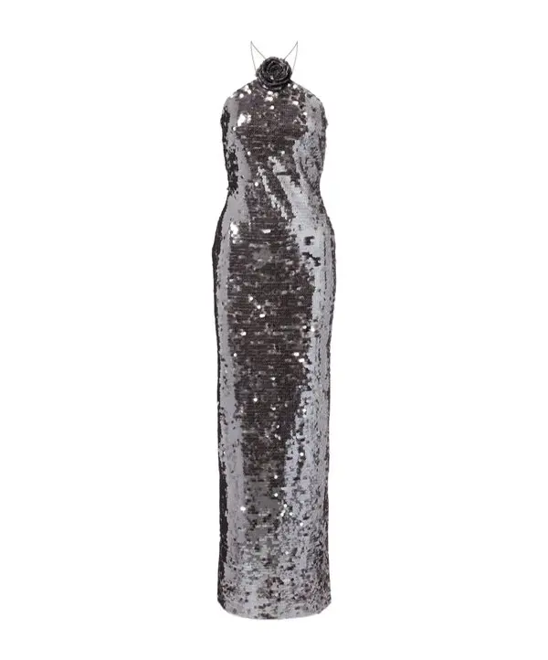Magda Butrym Floral-appliqué Sequined Gown
