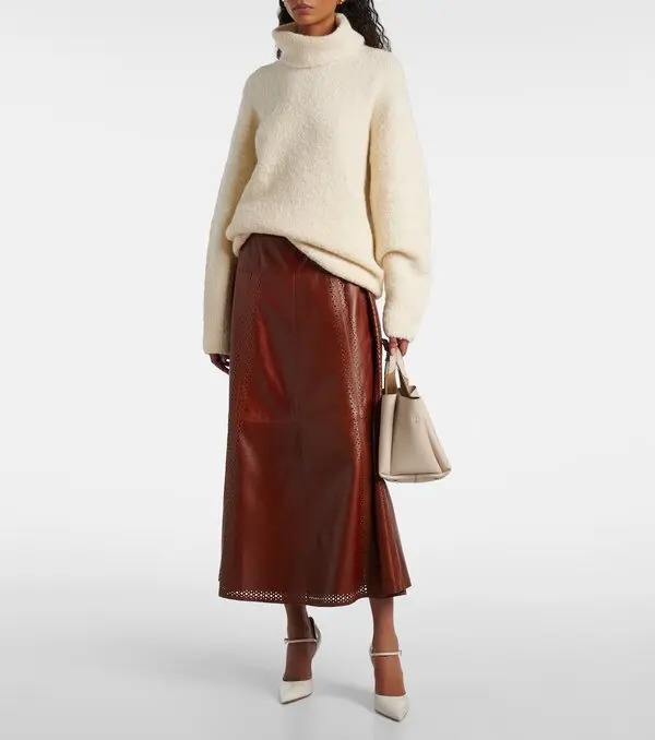Ulla Johnson Aninda Leather Midi Skirt