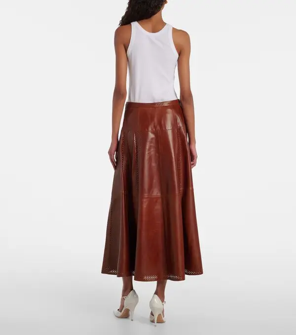 Ulla Johnson Aninda Leather Midi Skirt