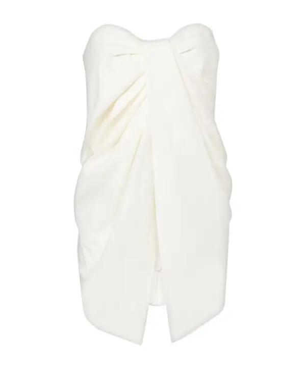 Tove Tuiren Draped Linen And Cotton-blend Top - White