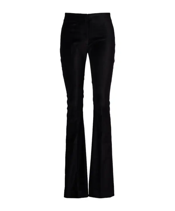 Tove Roux Cotton-blend Velvet Flared Pants - Black
