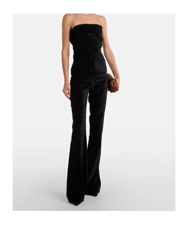 Tove Roux Cotton-blend Velvet Flared Pants