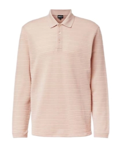 Giorgio Armani Striped Polo Sweater - Nude