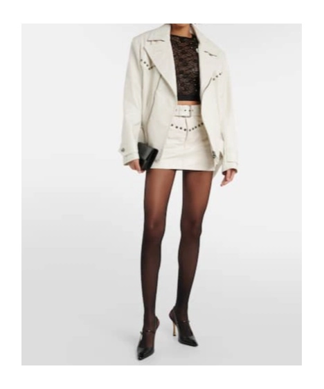 Alessandra Rich Croc-effect Leather Jacket
