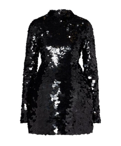 Sportmax Terfrite Sequined Jersey Minidress - Black