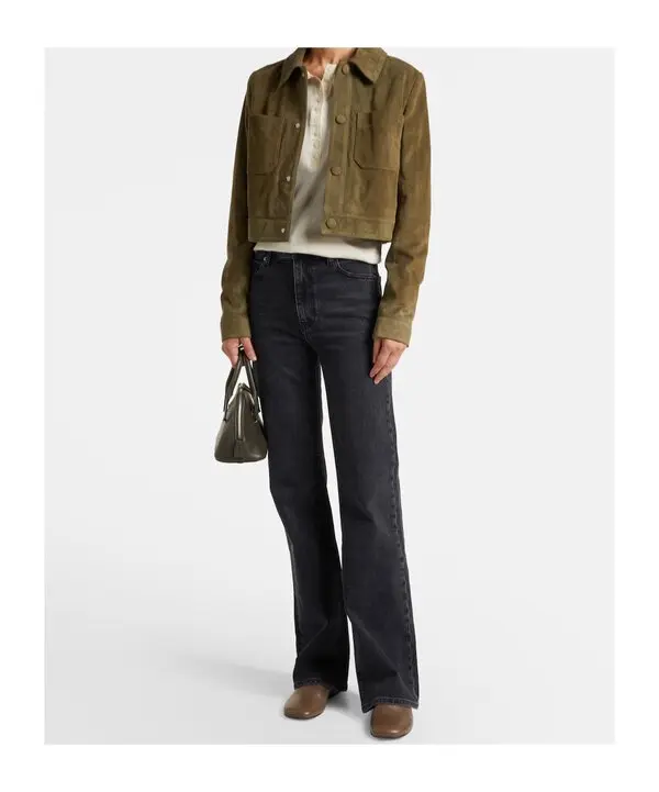 FRAME Button-front Leather Jacket