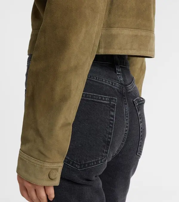 FRAME Button-front Leather Jacket