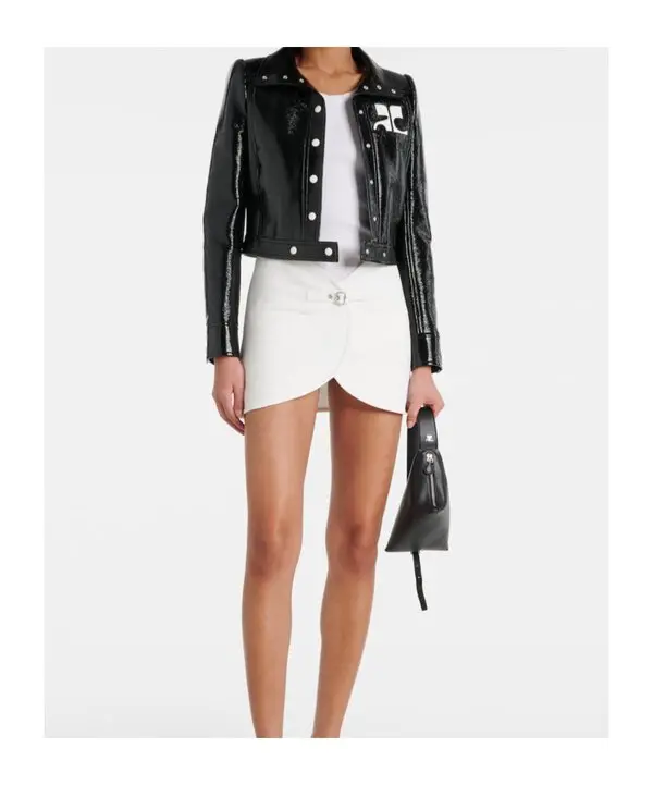 COURREGES Reedition Cropped Vinyl Jacket