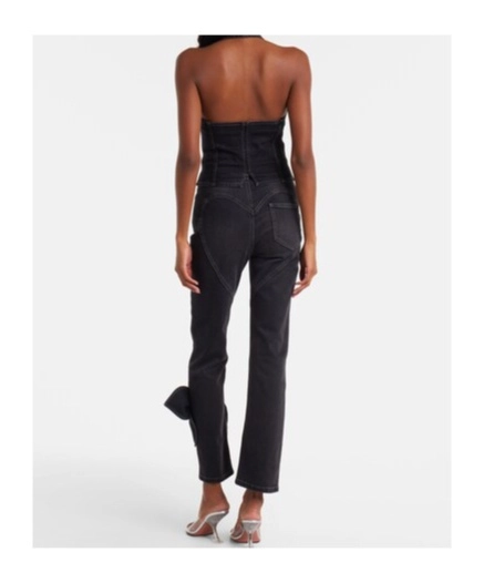 AREA Bow-detail Denim Top