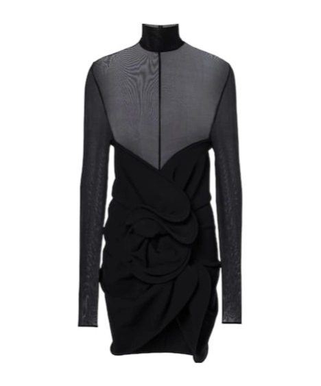 Magda Butrym Gathered Sheer Wool-blend Minidress