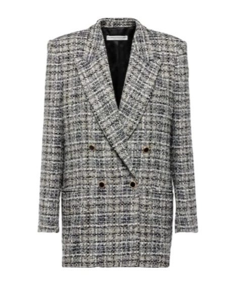 Alessandra Rich Wool Lame Tweed Blazer
