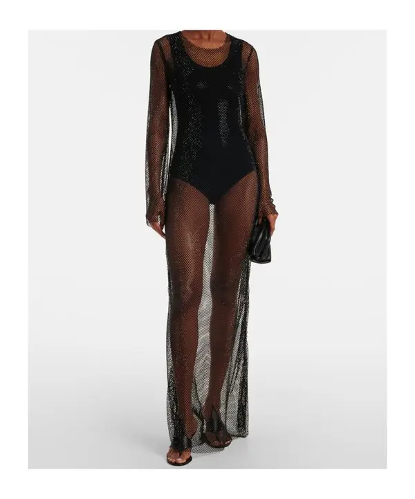 Tove Embellished Mesh Maxi Dress