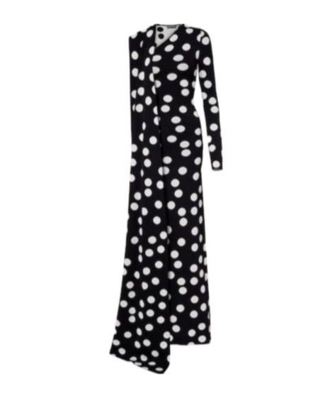 David Koma Polka-dot Scarf-detail Gown