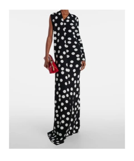 David Koma Polka-dot Scarf-detail Gown