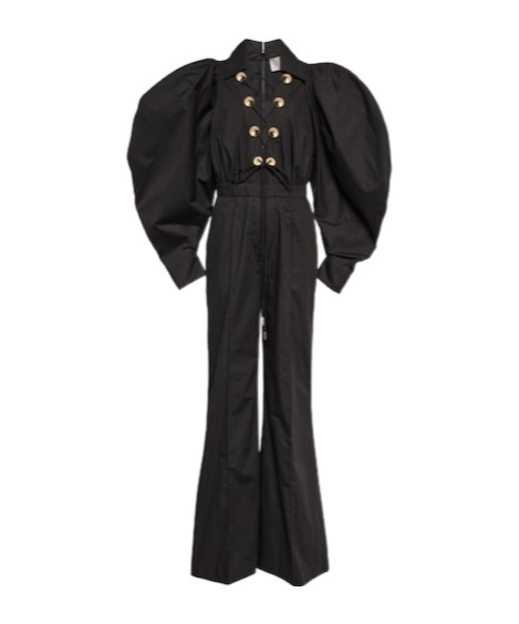 Elie Saab Puffed-sleeve Jumpsuit - Black