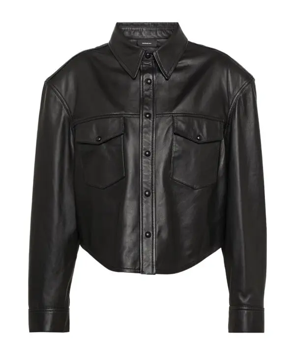 Wardrobe.NYC Leather Jacket With Snap Fastening