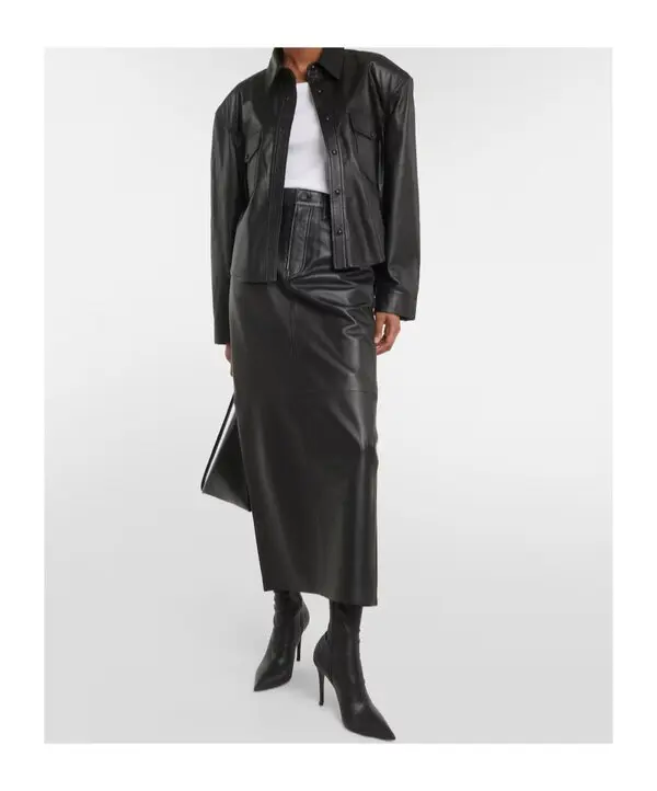 Wardrobe.NYC Leather Jacket With Snap Fastening