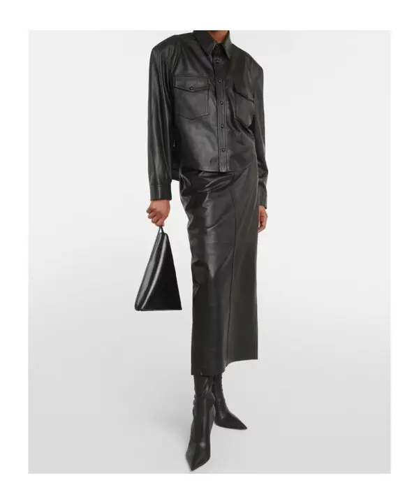Wardrobe.NYC Leather Jacket With Snap Fastening
