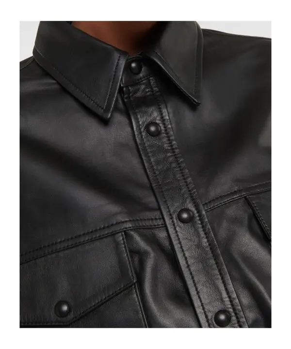 Wardrobe.NYC Leather Jacket With Snap Fastening