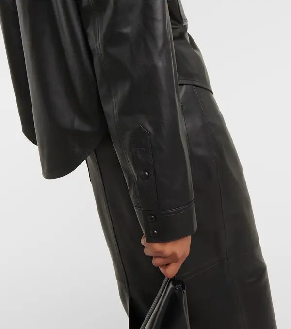 Wardrobe.NYC Leather Jacket With Snap Fastening