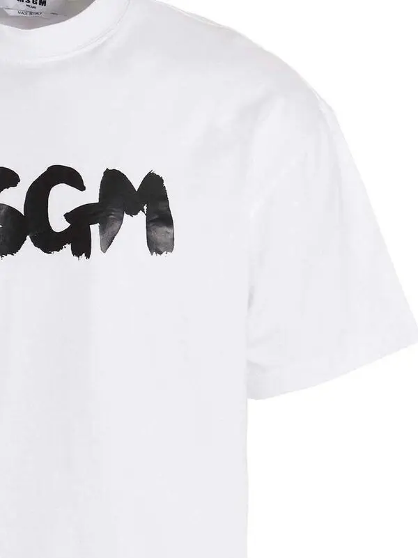 MSGM Logo Printed Crewneck T-shirt