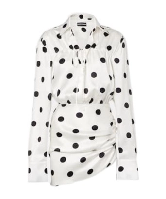 David Koma Polka-dot Silk Satin Minidress