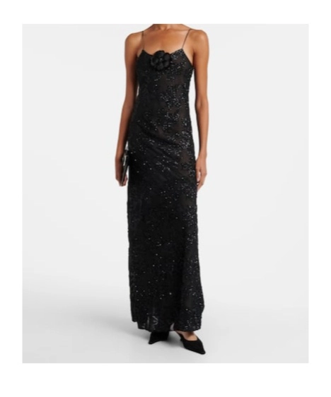 RODARTE Floral-appliqué Sequined Gown