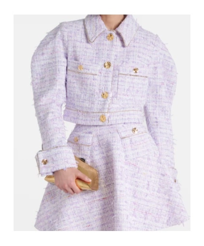 Nina Ricci Cropped Cotton-blend Tweed Jacket