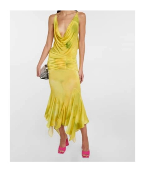 Attico Melrose Cowl Neck Midi Dress