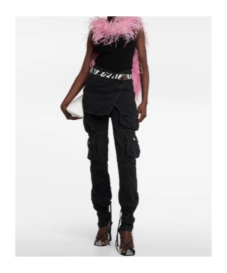 Attico Feather-trimmed Knitted Top